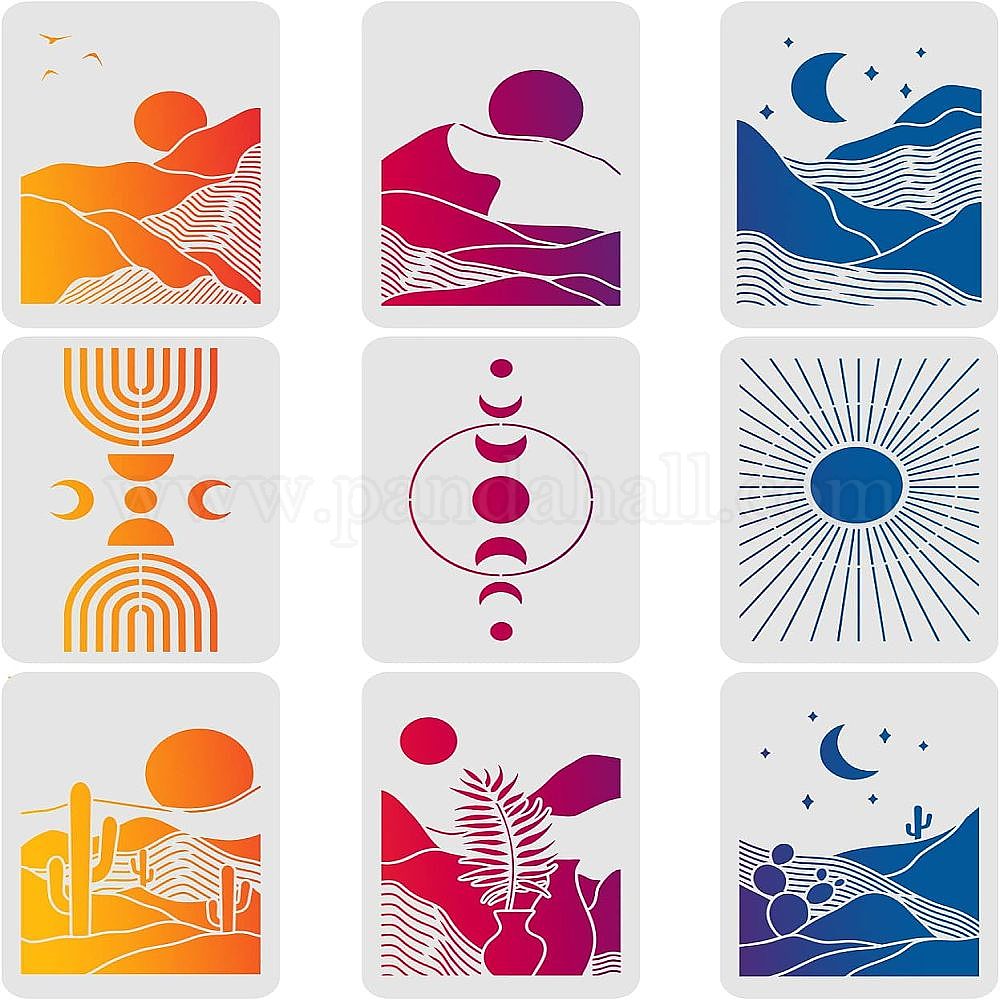 Wholesale Plastic Reusable Drawing Painting Stencils Templates Sets ...