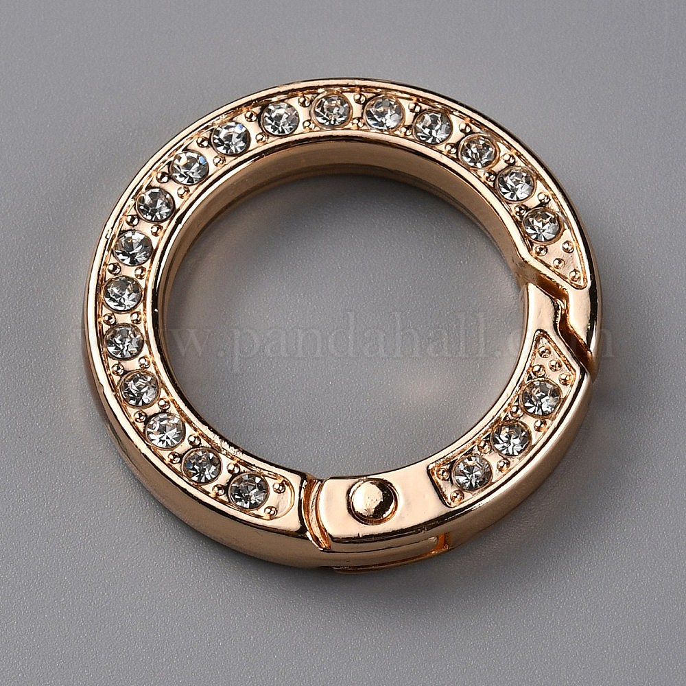 Wholesale Alloy Crystal Rhinestone Spring Gate Rings - Pandahall.com
