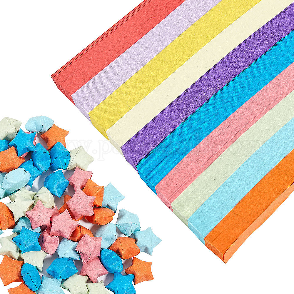 Wholesale 1350Pcs 10 Colors Lucky Star Origami Paper - Pandahall.com