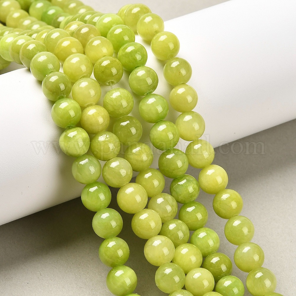 Wholesale Natural Dyed Yellow Jade Gemstone Bead Strands - Pandahall.com
