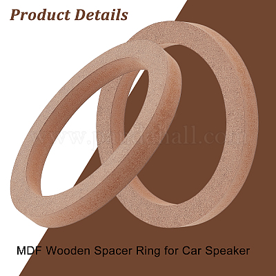 Wholesale OLYCRAFT 4pcs Car Speaker Spacer Rings 6.5 MDF Speaker Rings Wooden MDF Speaker Spacer Rings Universal 6.5 Speaker Spacer Rings for Cars Boats Trucks Pandahall