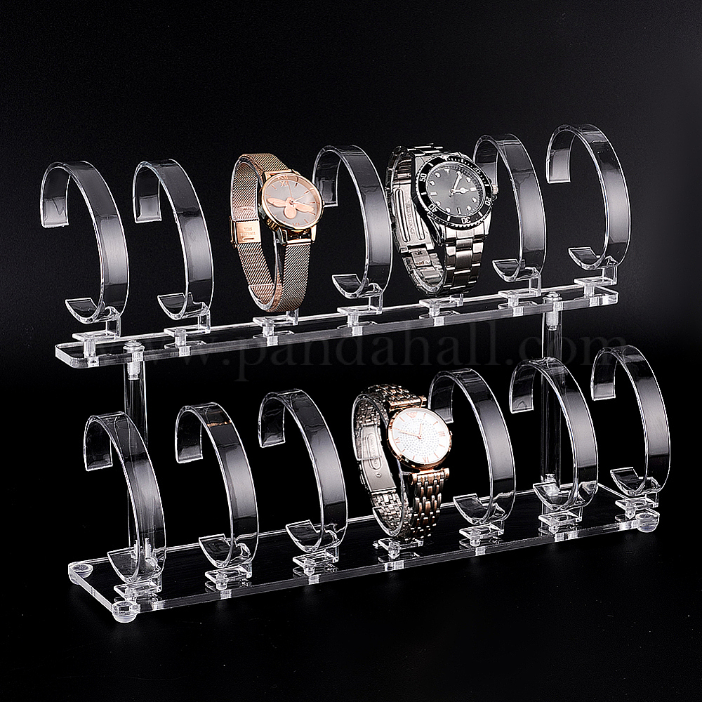 Wholesale 2 Tiers Acrylic Watch Display Stands - Pandahall.com