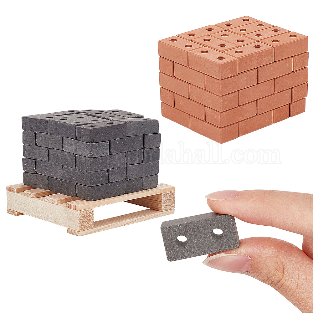 Wholesale 2 Colors Polymer Clay Mini Wall Bricks - Pandahall.com