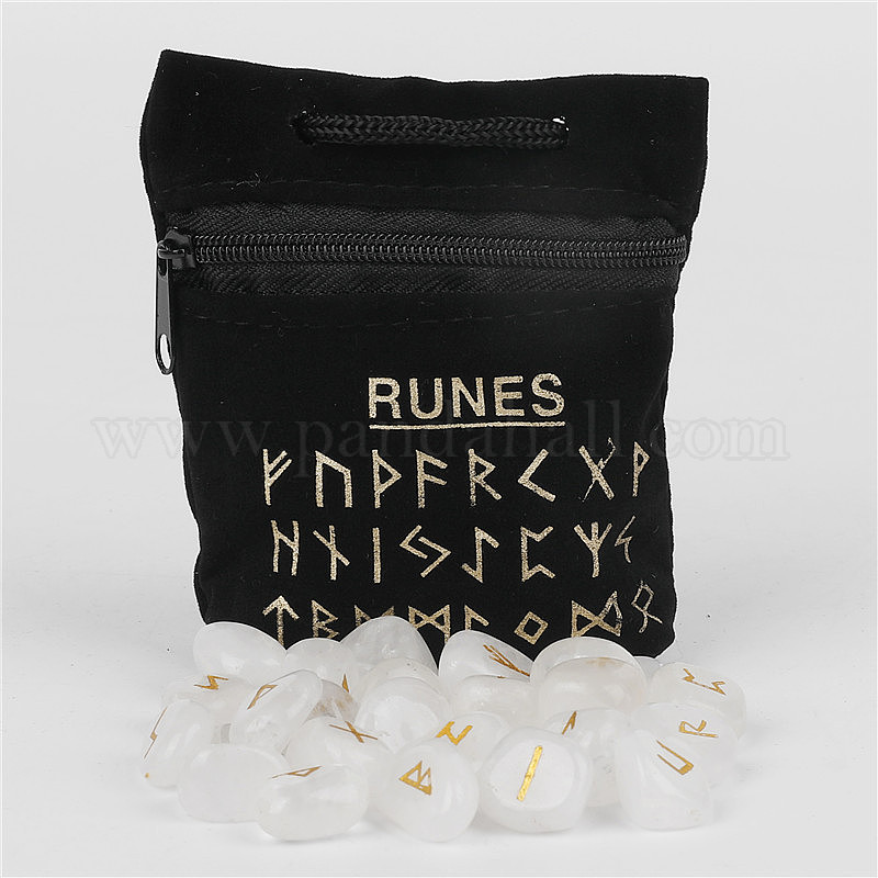 Wholesale Natural Quartz Crystal Rune Stones - Pandahall.com