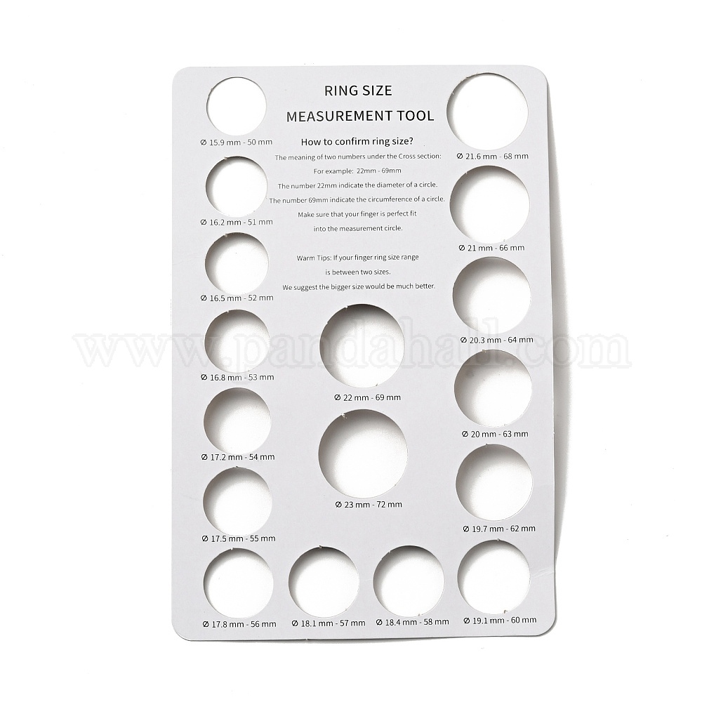 Wholesale Paper Finger Ring Measuring Cards - Pandahall.com