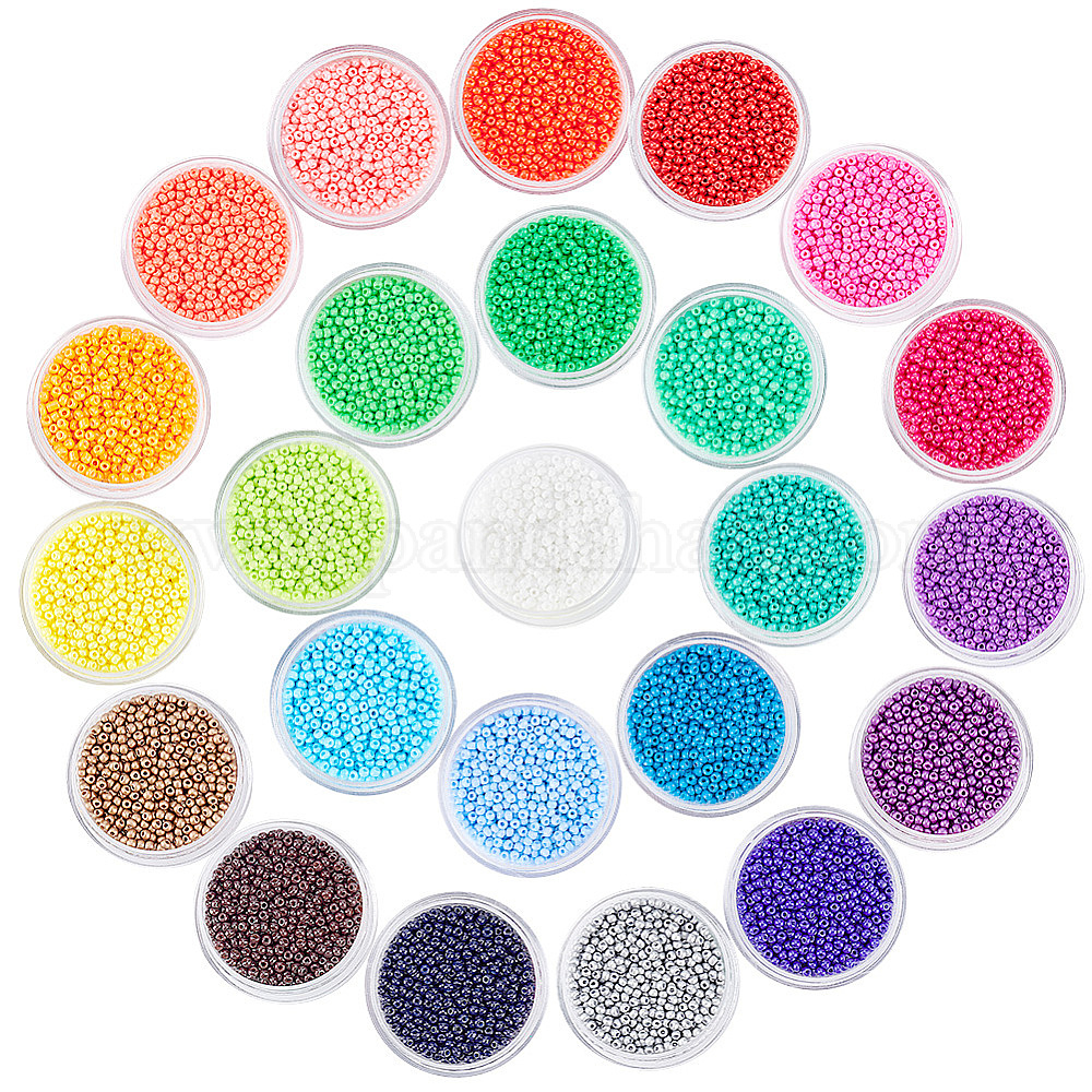 Wholesale 24 Color 12/0 Grade A Round Glass Seed Beads Sets - Pandahall.com