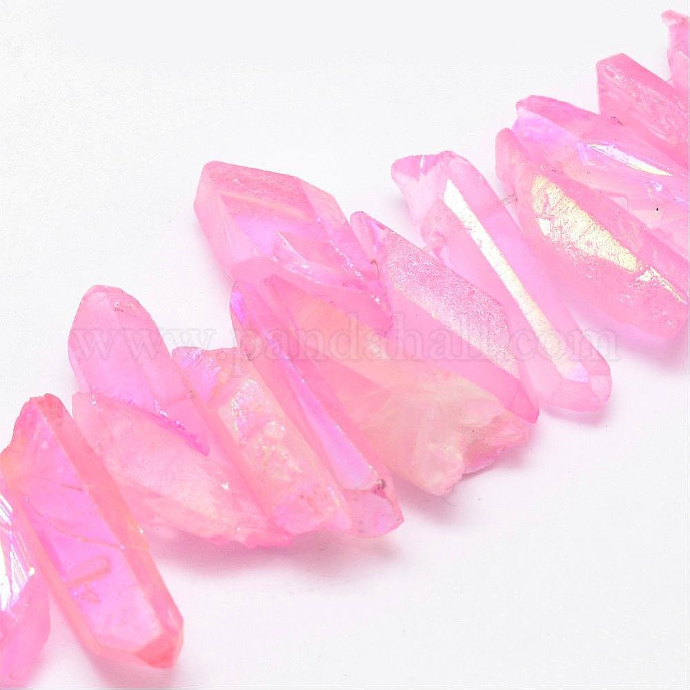 Wholesale Electroplated Natural Quartz Crystal Bead Strands - Pandahall.com