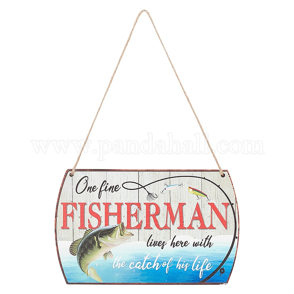 Wholesale NBEADS Fisherman Decor Sign - Pandahall.com