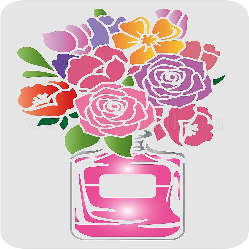 Wholesale FINGERINSPIRE Flower Vase Stencil Stencils 11.7x8.3 inch ...