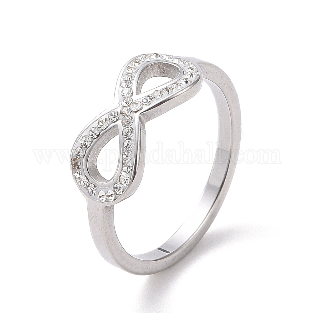 Wholesale Crystal Rhinestone Infinity Finger Ring - Pandahall.com