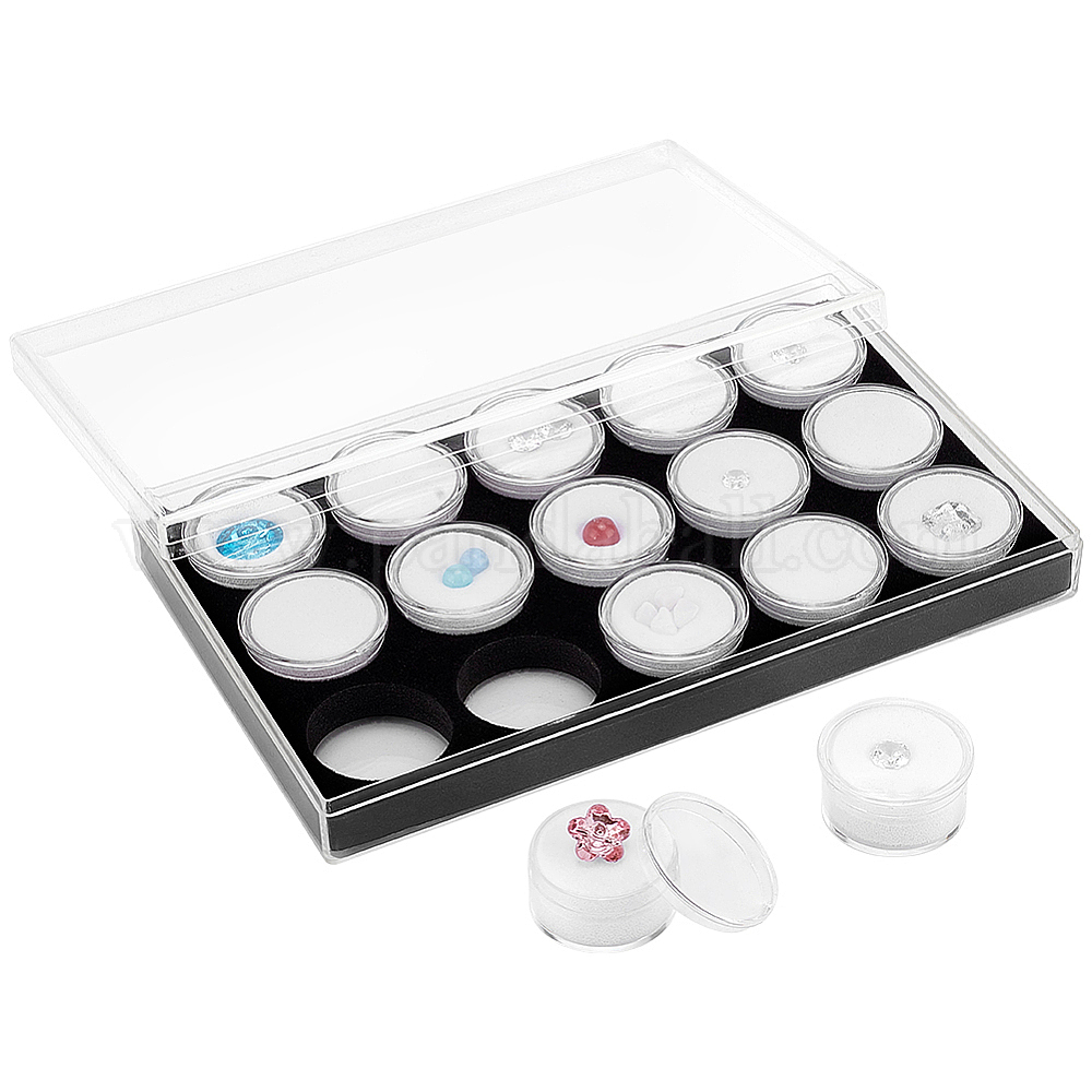 Wholesale 15 Slots Round Acrylic Loose Diamond Storage Boxes ...