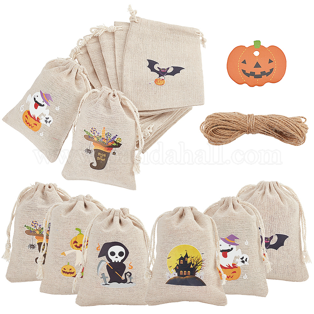 Wholesale 36Pcs 6 Styles Halloween Cotton Cloth Storage Pouches ...