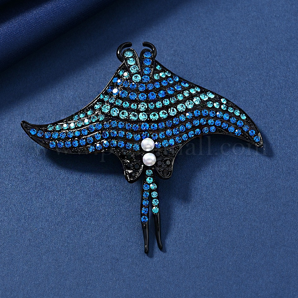 Wholesale Manta Ray Alloy Rhinestone Brooches - Pandahall.com