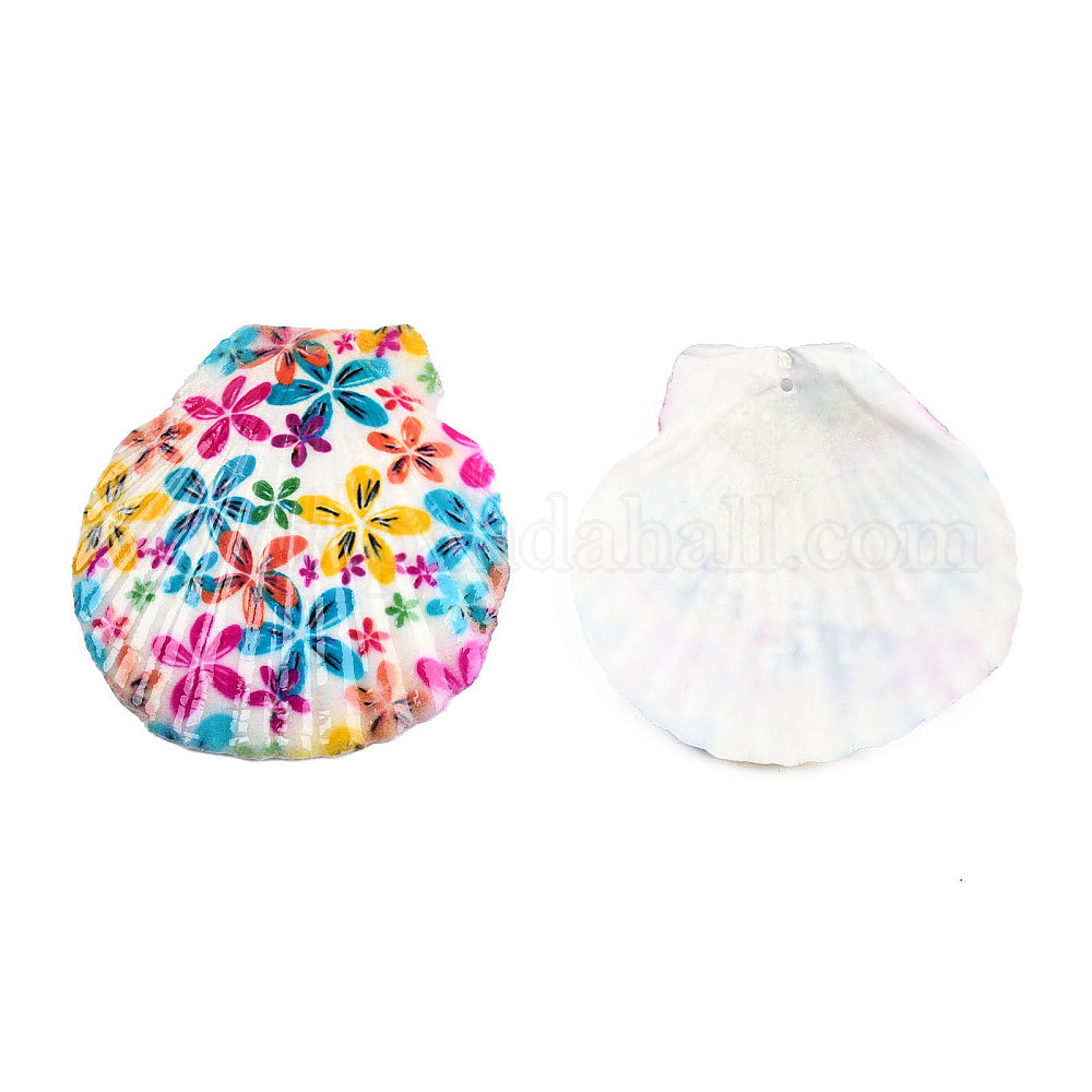 Wholesale Printed Natural Freshwater Shell Big Pendants - Pandahall.com
