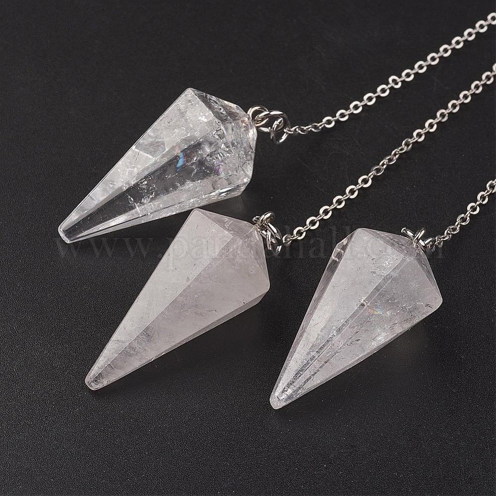 Wholesale Natural Quartz Crystal Hexagonal Pointed Dowsing Pendulums ...