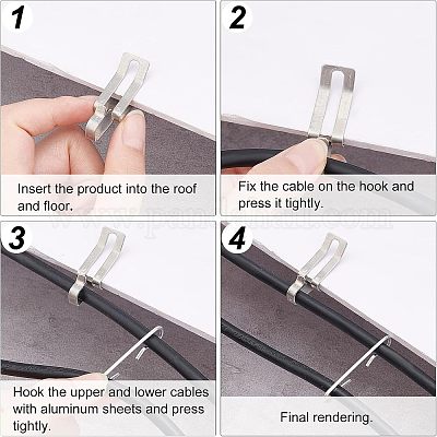 SUPERFINDINGS 60Pcs 2 Style Heat Cable Roof Clips Aluminum Roof Cable Clips Cable Spacers Platinum Roof Clips and Spacers Set Cable Wire Clips Gutter