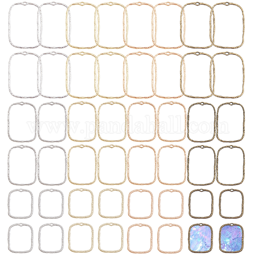 Wholesale 48Pcs 12 Styles Alloy Open Back Bezel Pendants - Pandahall.com