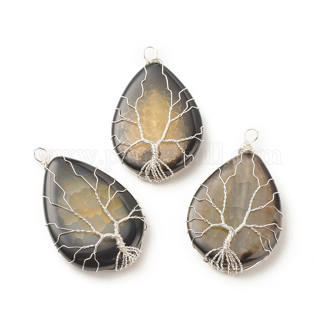 Wholesale Natural Crackle Agate Pendants - Pandahall.com