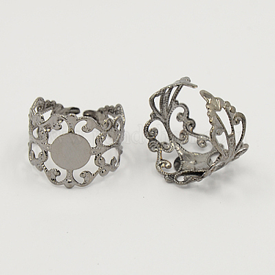 Wholesale Mixed Color Brass Filigree Ring Shanks - Pandahall.com