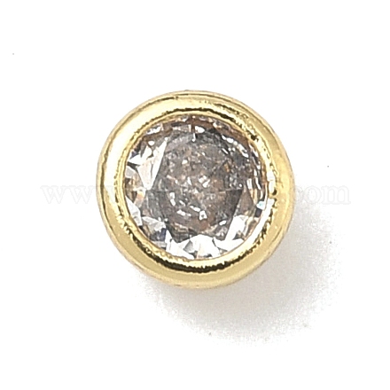 Wholesale Flat Round Brass Micro Pave Cubic Zirconia Cabochons ...