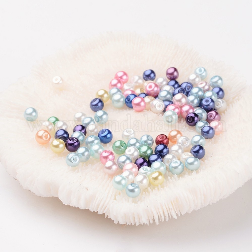 Wholesale Dyed Glass Pearl Round Beads - Pandahall.com