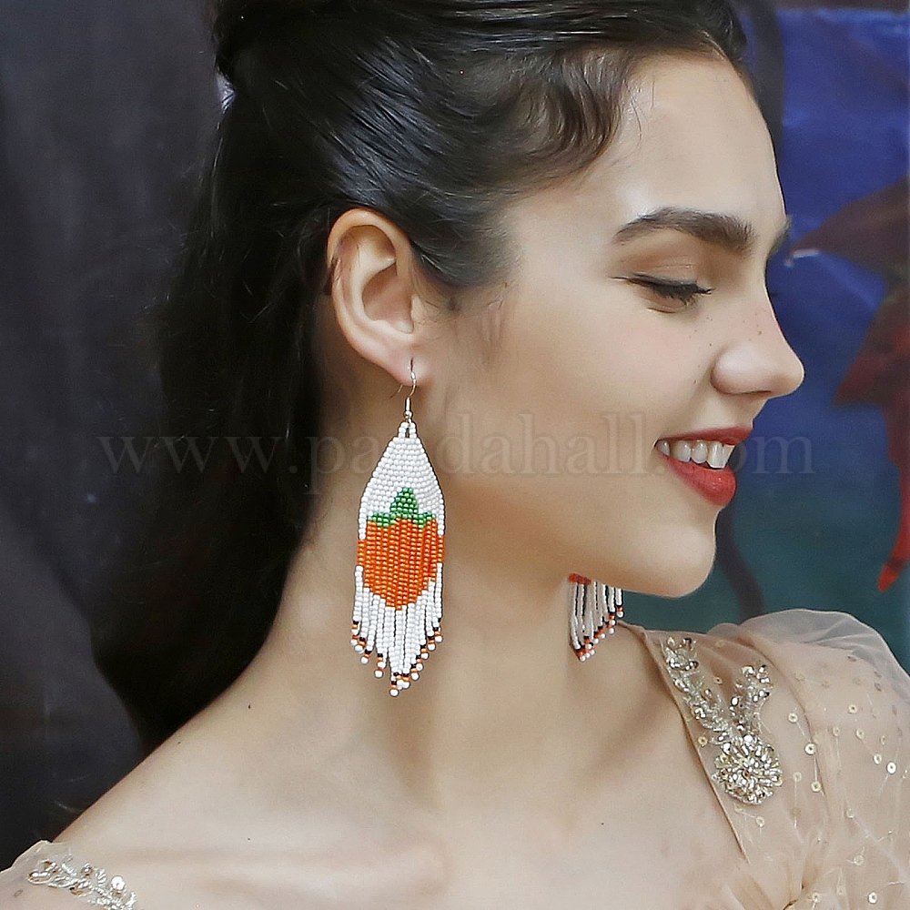 Wholesale Bohemia Glass Seed Bead Dangle Earrings - Pandahall.com