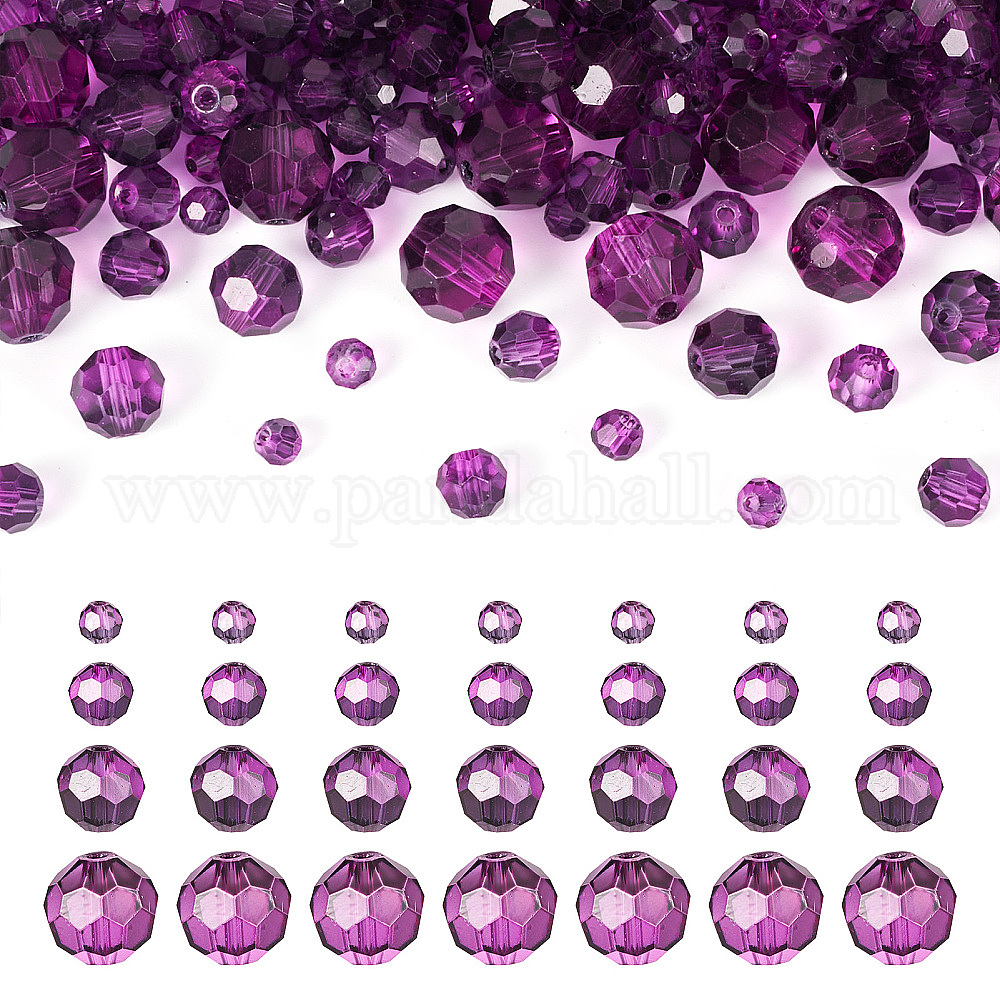 Wholesale 4 Strands 4 Styles Baking Paint Transparent Glass Beads ...