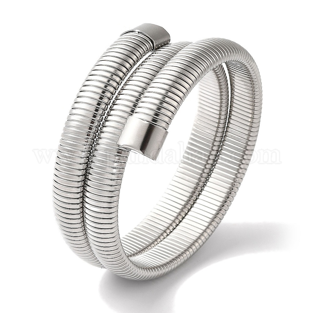 Wholesale Rack Plating Brass Triple Coil Open Cuff Bangles for Women - Pandahall.com