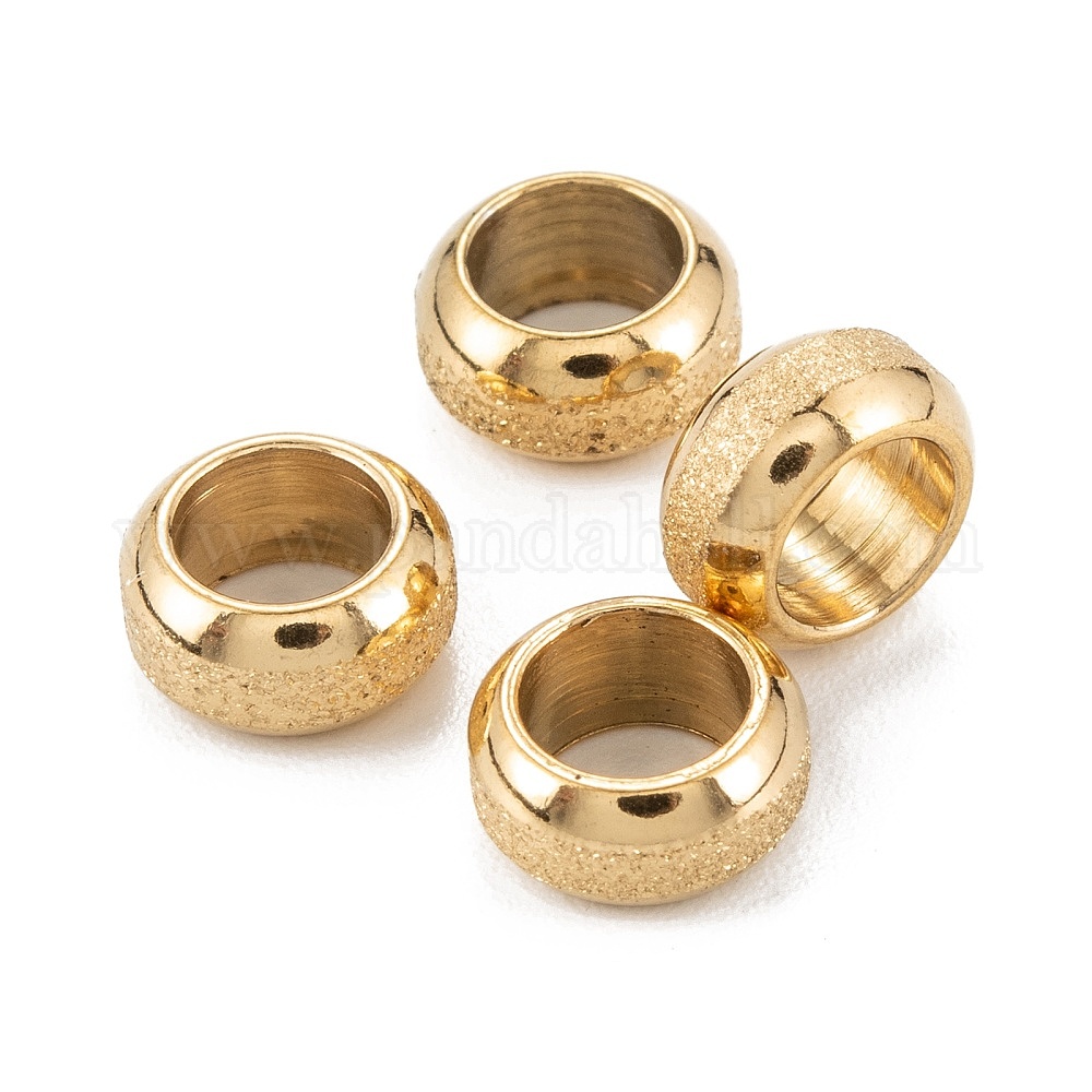Wholesale Ion Plating(IP) Frosted 201 Stainless Steel European Beads ...
