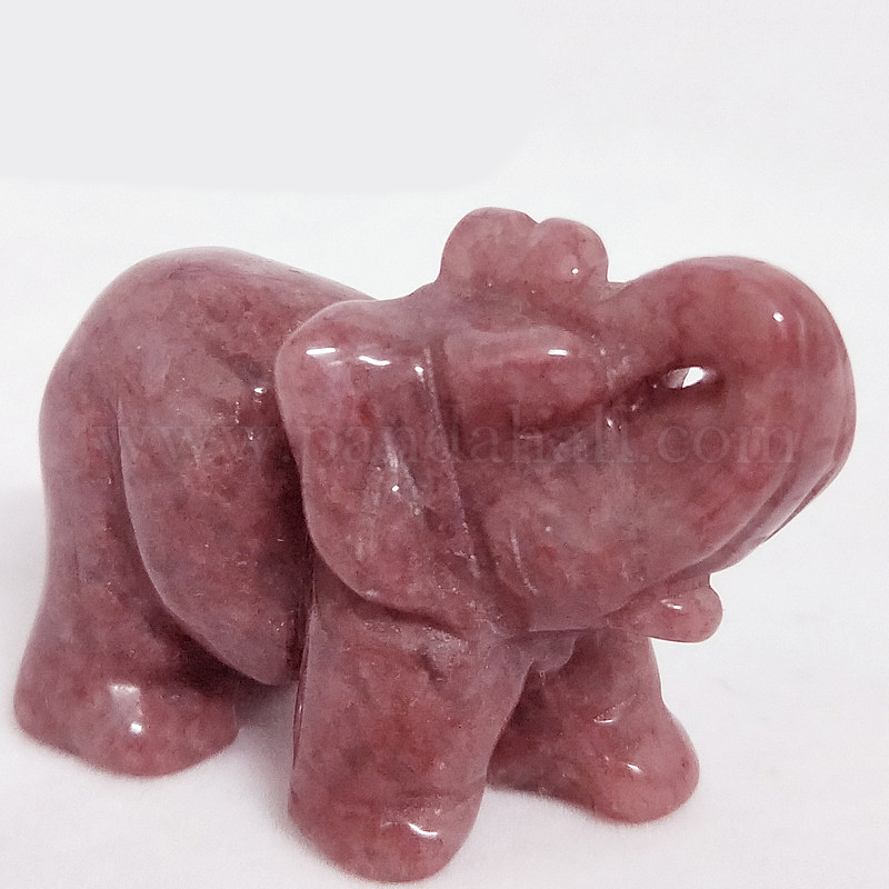 Wholesale Natural Strawberry Quartz Carved Healing Elephant Figurines ...