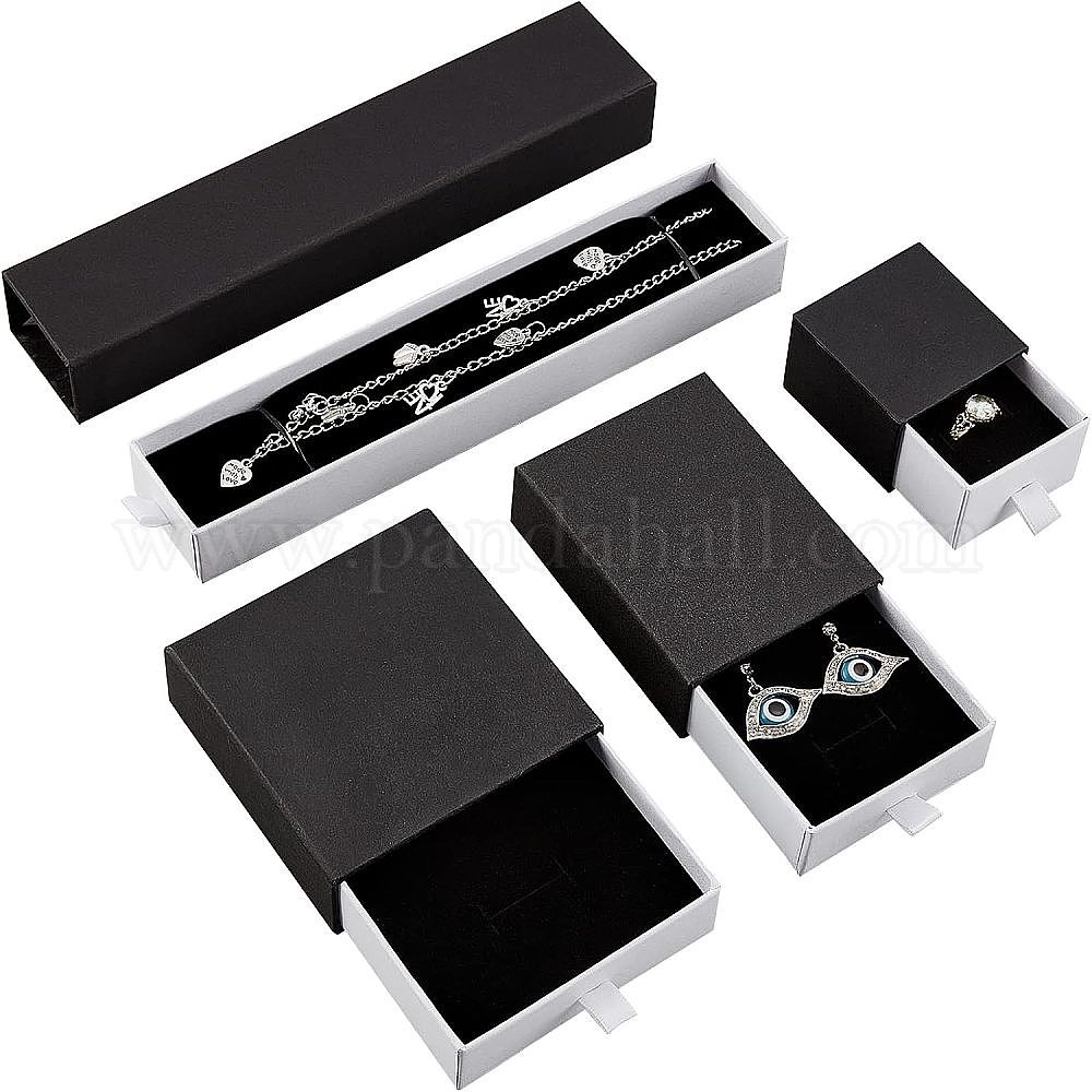 Wholesale 4Pcs 4 Style Cardboard Jewelry Boxes - Pandahall.com