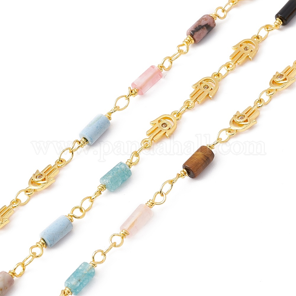 Wholesale Handmade Eco-friendly Brass Hamsa Hand Link Chain - Pandahall.com