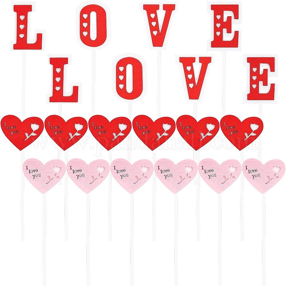 Wholesale 6 Sets 3 Styles 3D Wood Cake Insert Card - Pandahall.com