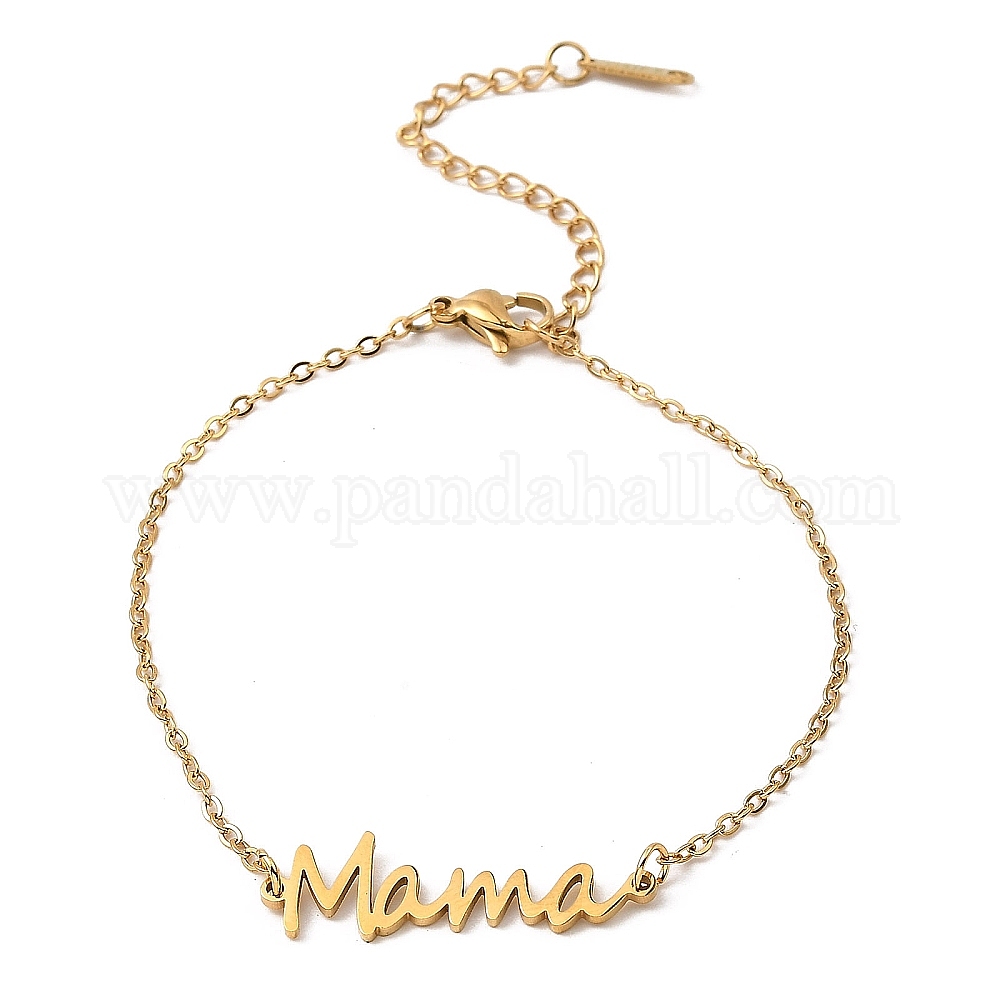 Wholesale Mother's Day 304 Stainless Steel Ma Ma Link Chains Bracelets ...