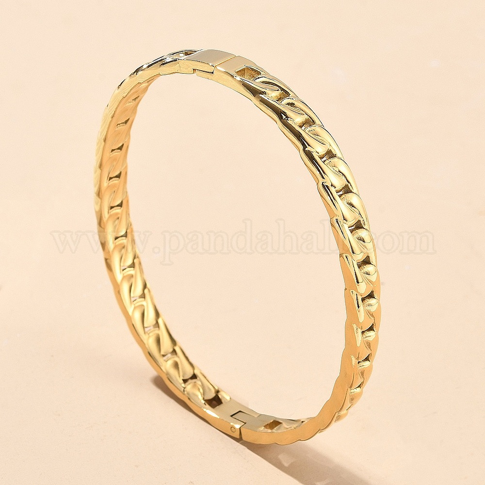 Wholesale 304 Stainless Steel Hinged Bangles for Women - Pandahall.com