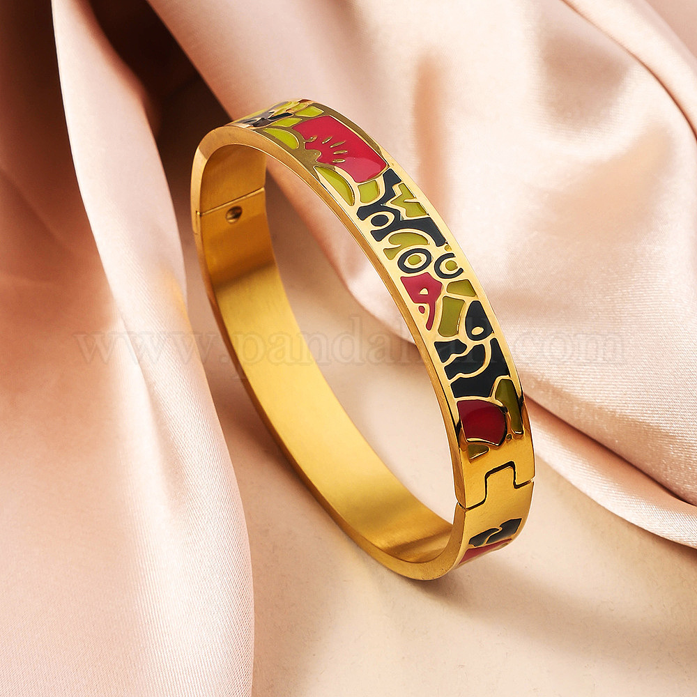 Wholesale 304 Stainless Steel Enamel Bangles - Pandahall.com