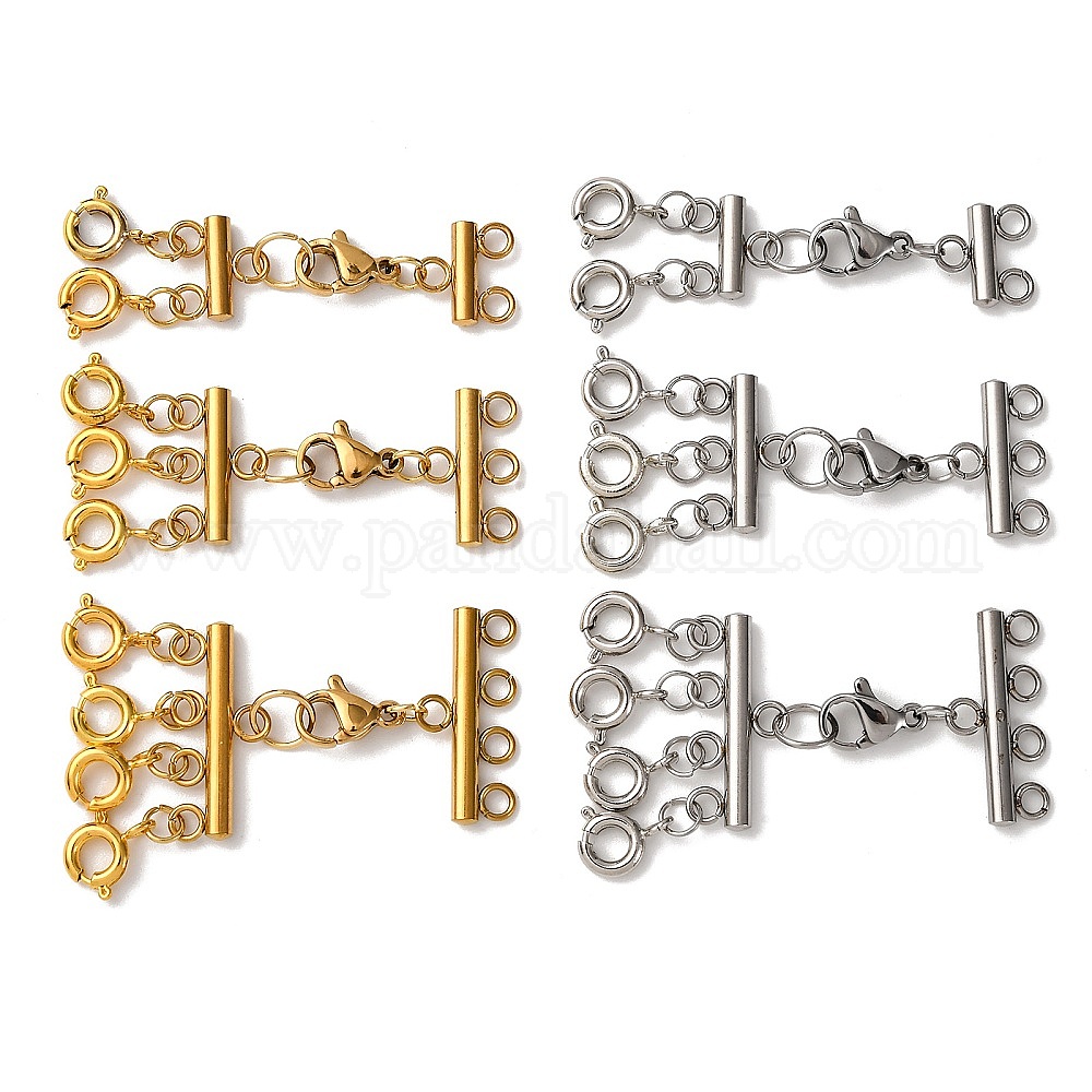 Wholesale 6Pcs 6 Styles Multi-Strand 304 Stainless Steel Lobster Claw ...