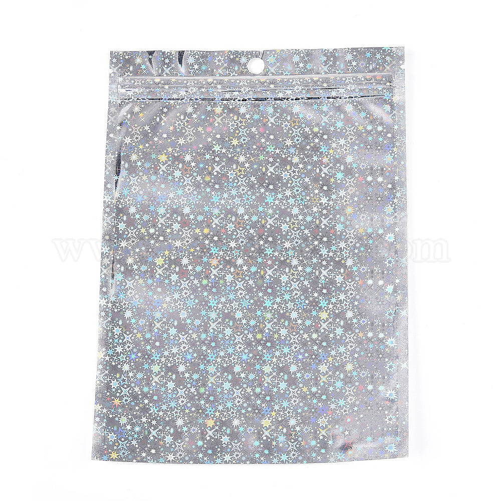 Wholesale Glitter Holographic Star Plastic Packaging Yin-yang Zip Lock ...