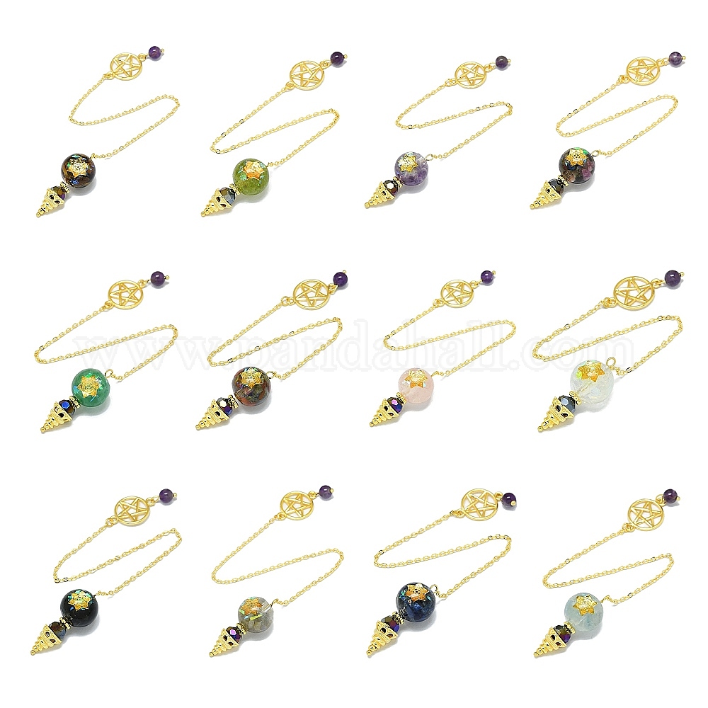 Wholesale Round Resin Dowsing Pendulum Big Pendants - Pandahall.com