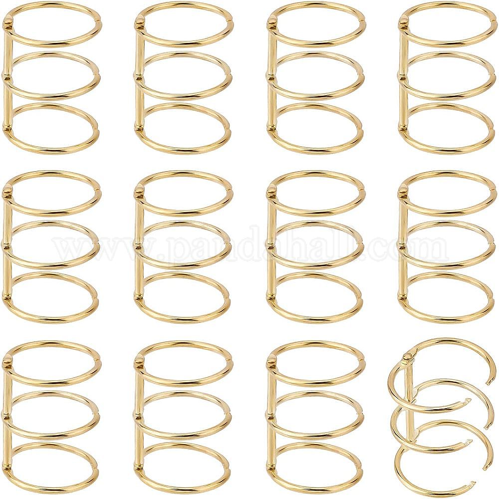 Wholesale 3 Ring Iron Loose Leaf Book Binder Hinged Rings - Pandahall.com