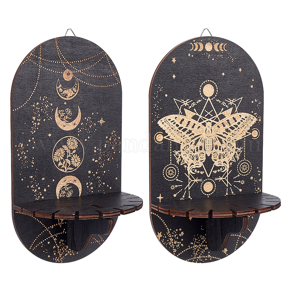 Wholesale 2 Sets 2 Style Wooden Wall-Mounted Small Crystal Display ...