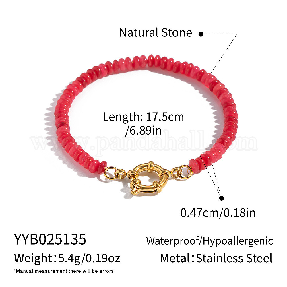 Wholesale Natural Carnelian Rondelle Beaded Bracelets - Pandahall.com
