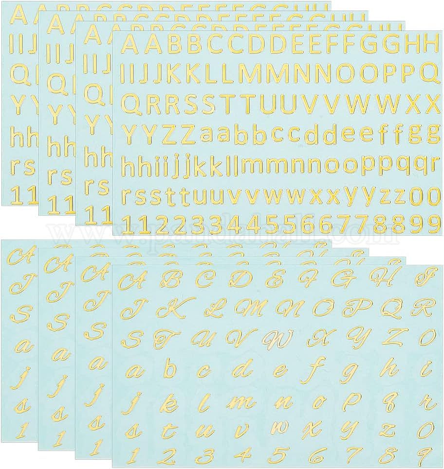 Wholesale 8Pcs 2 Styles Brass Self-Adhesive Picture Stickers ...