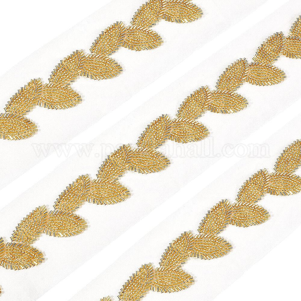 Wholesale Leaf Pattern Bugle Bead Beaded Trim Banding - Pandahall.com