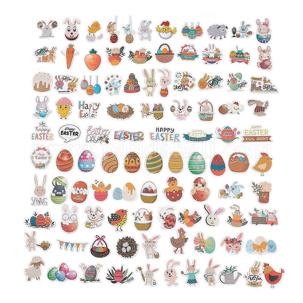 Wholesale 100Pcs 100 Styles Easter Theme Cartoon Paper Sticker Label ...