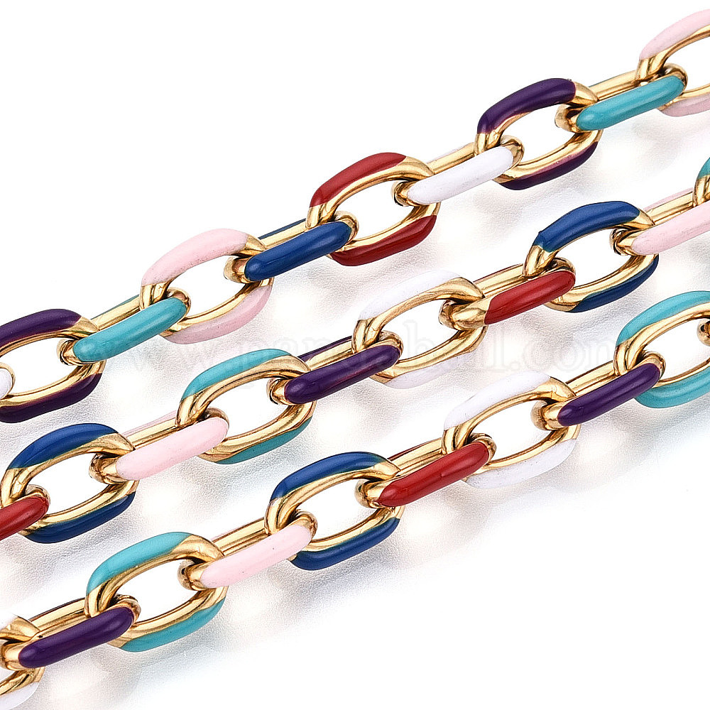 Wholesale 304 Stainless Steel Enamel Cable Chains - Pandahall.com