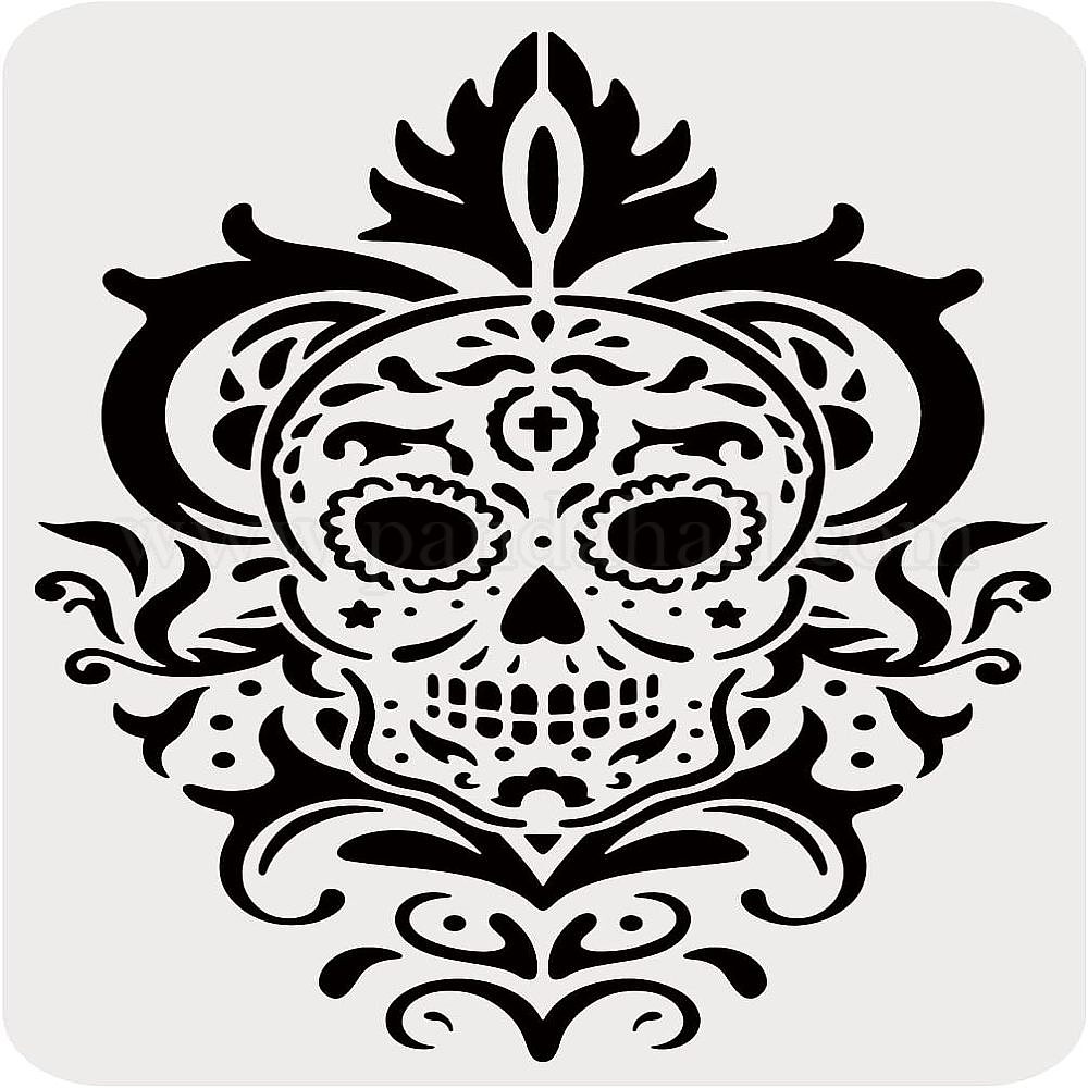 Wholesale FINGERINSPIRE Skull Day of The Dead Stencil 29.7x21cm A4 ...