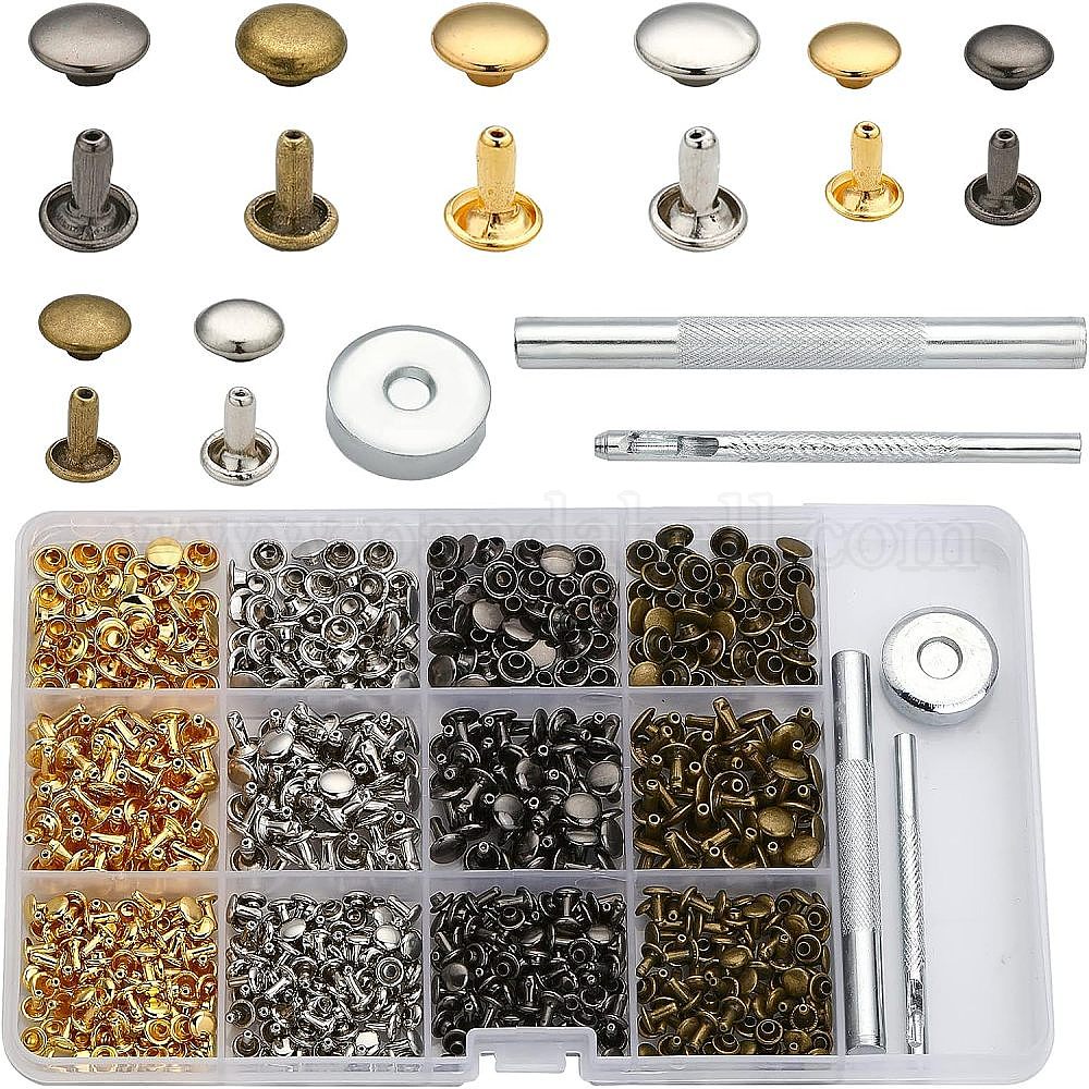 Wholesale 320 Sets 4 Colors 2 Sizes Iron Semi-Tublar Collision Rivets ...