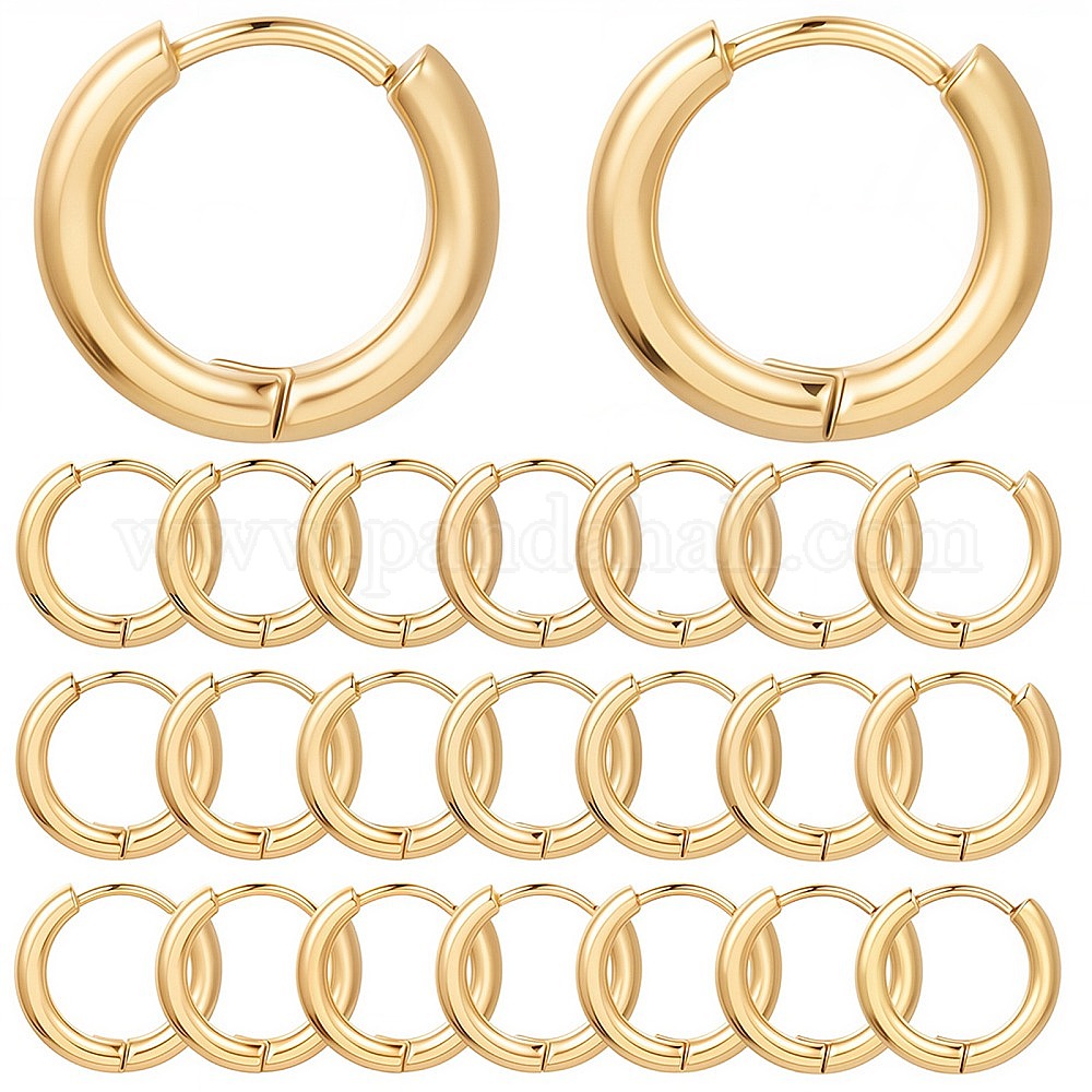 Wholesale 12Pairs 304 Stainless Steel Huggie Hoop Earrings - Pandahall.com