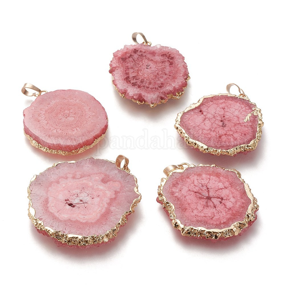 Wholesale Dyed Natural Druzy Solar Quartz Crystal Pendants - Pandahall.com